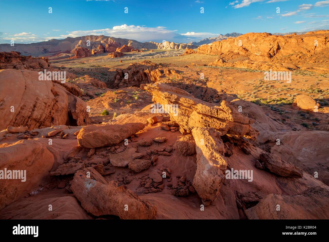 The sun sets over sandstone rock striations at the Little Finland ...