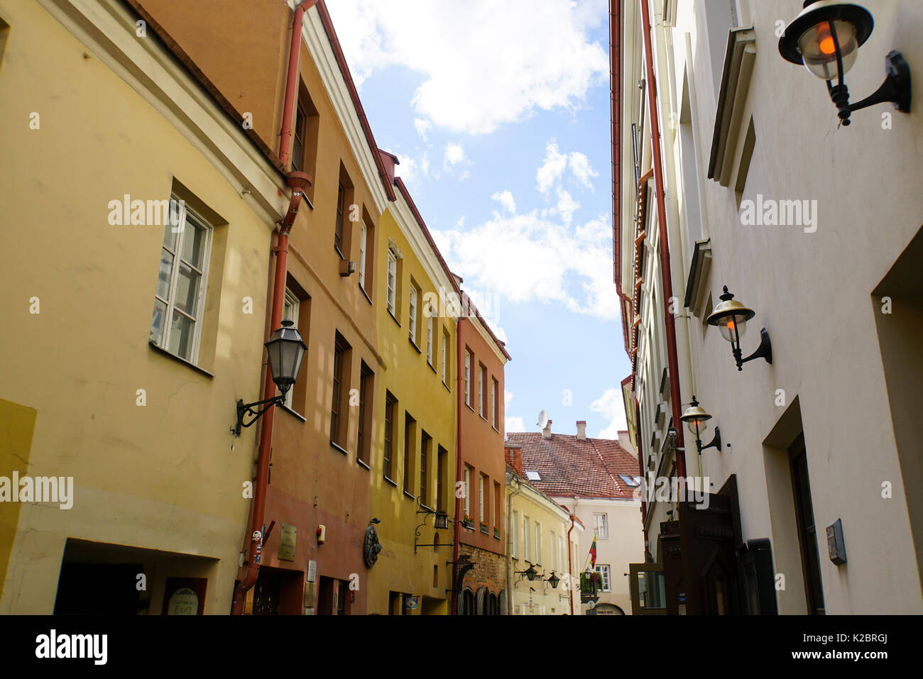 Lithuania, Vilnius old town street view Stock Photo - Alamy