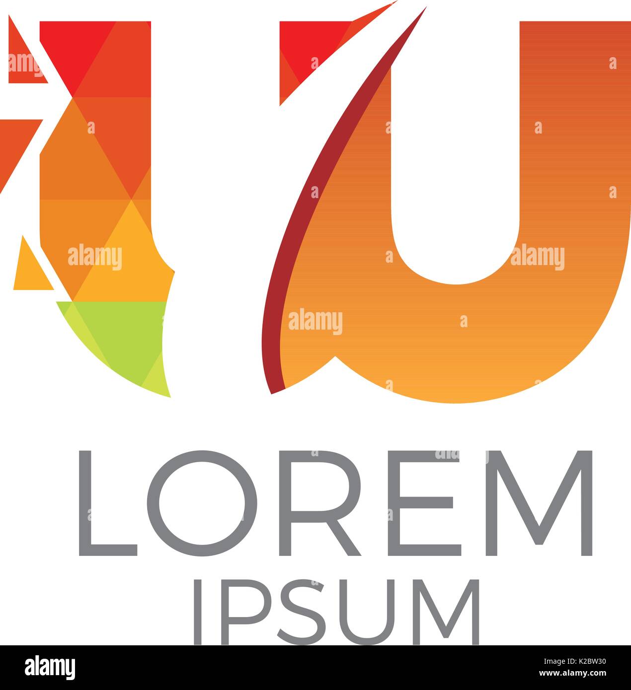 Letter 'w' Geometric Stock Vector Image & Art - Alamy