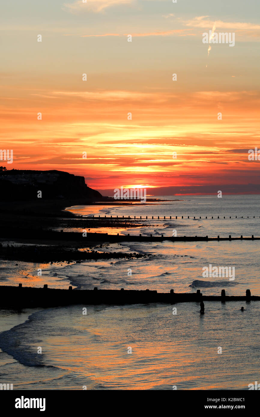 Beautiful Sunset over the beach in Cromer, Norfolk, UK. Sunday 27th ...