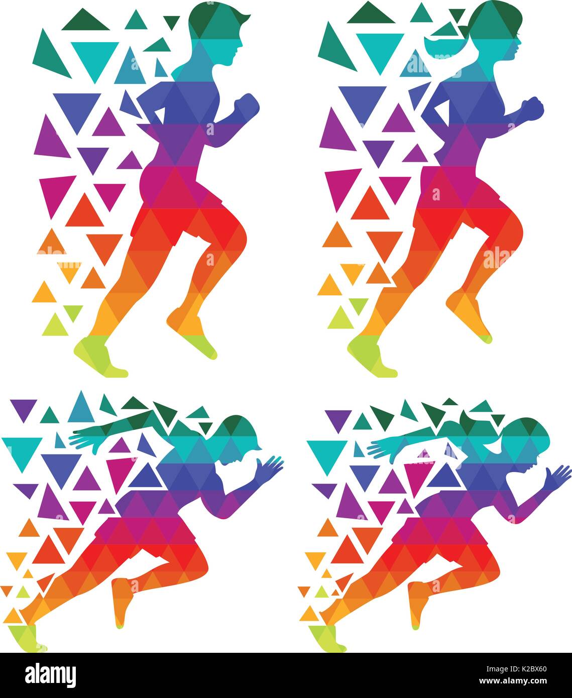 Run Color People Stock Vector Image & Art - Alamy