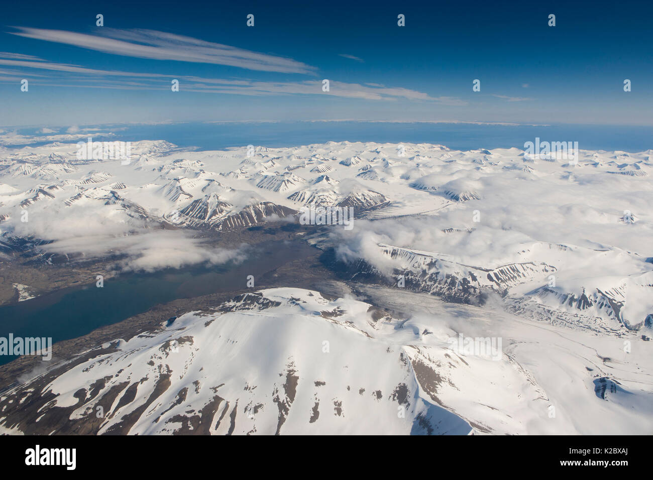 Aerial photo of Spitsbergen, Svalbard, Norway, July 2007 Stock Photo ...