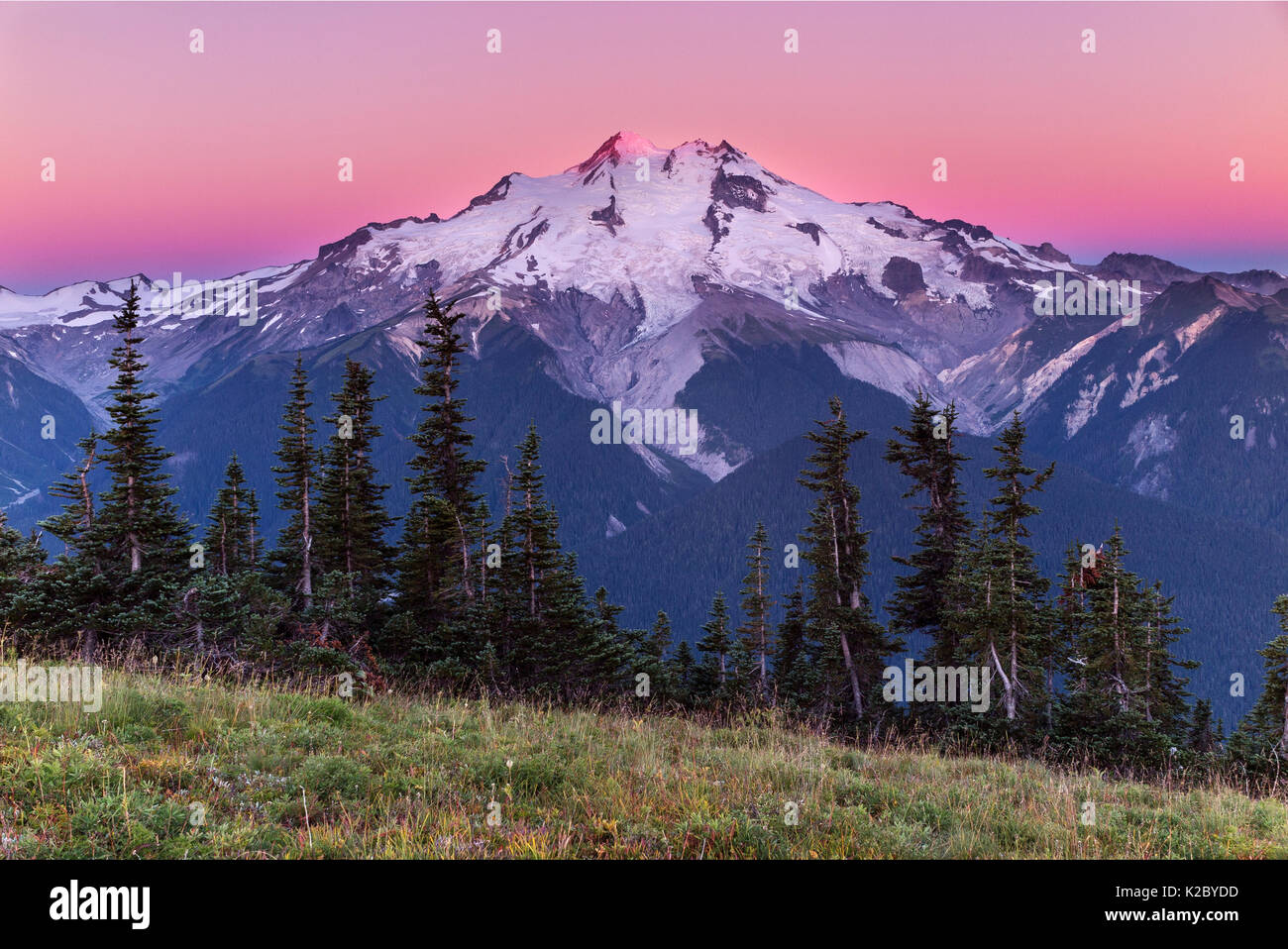 Sunrise over Glacier Peak, Glacier Peak Wilderness, Wenatchee National ...