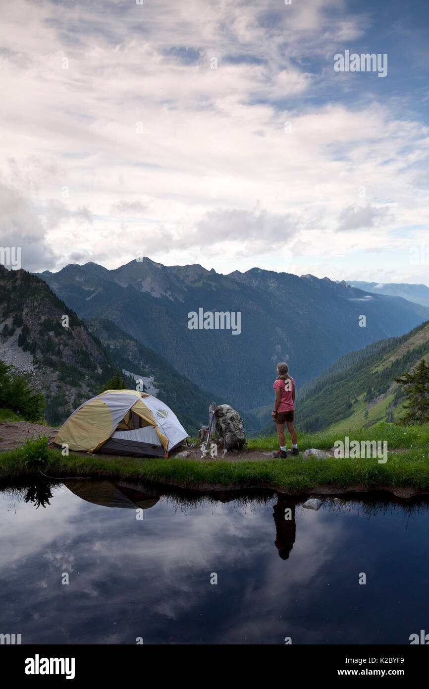 Campsite reflected in water at Boston Charlie's Camp, Bailey Traverse ...