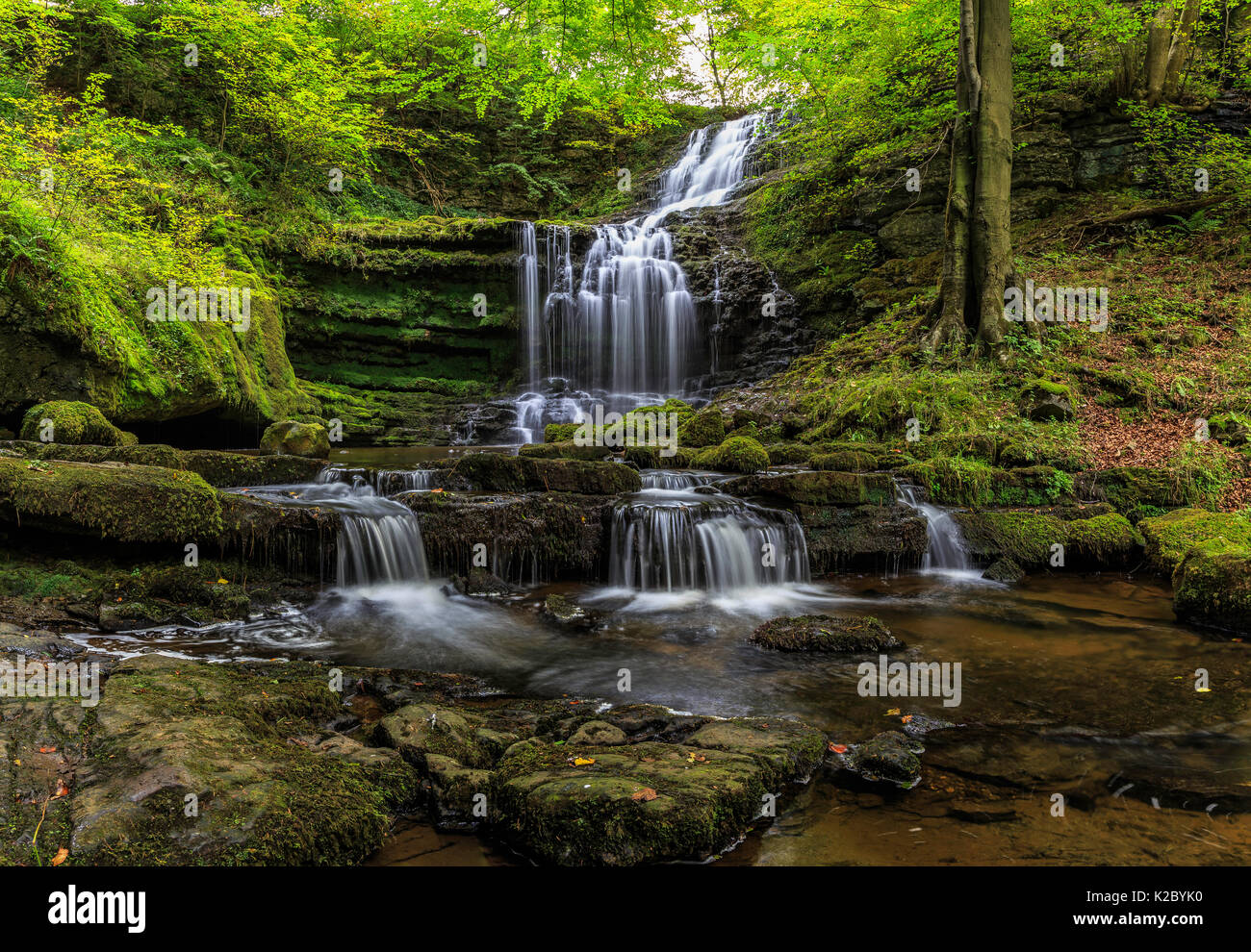Scaleber foss falls waterfall Stock Photo - Alamy