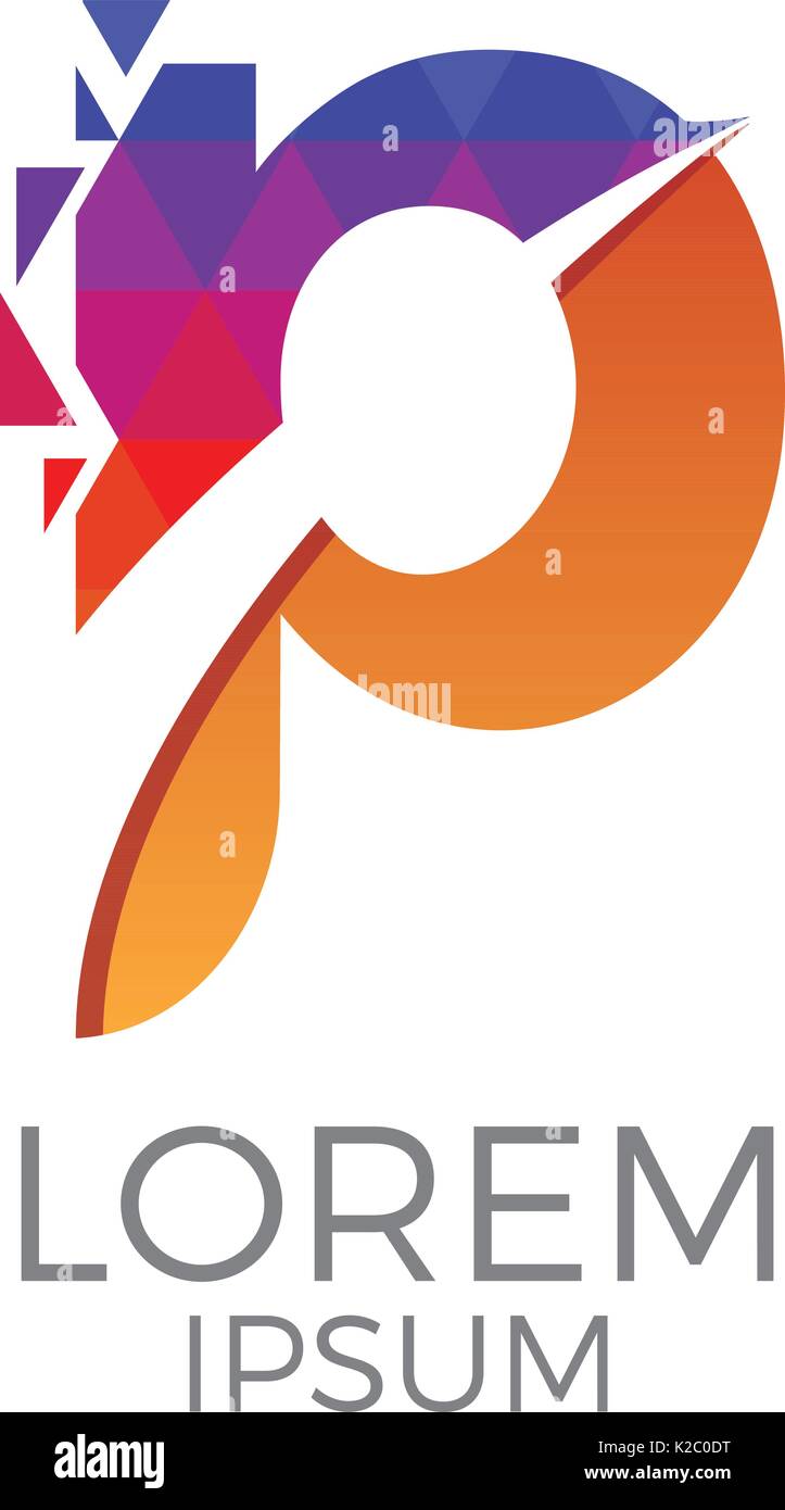 Letter 'p' Geometric Stock Vector Image & Art - Alamy