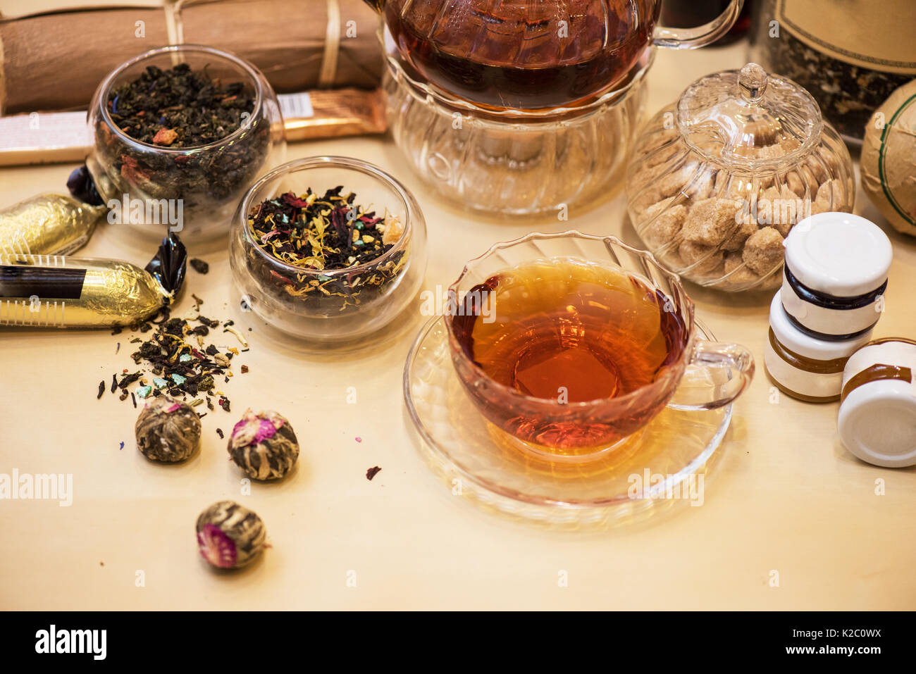 Diffferent tea set Stock Photo - Alamy