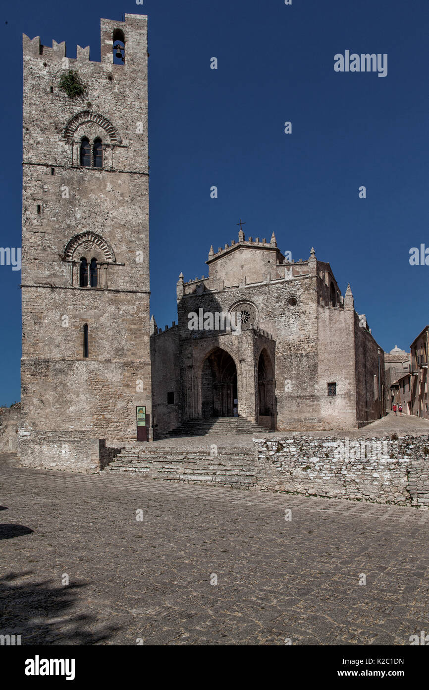 ERICE, SICILY, ITALY - JULY 10, 2017 - Erice is a wonderfully preserved ...