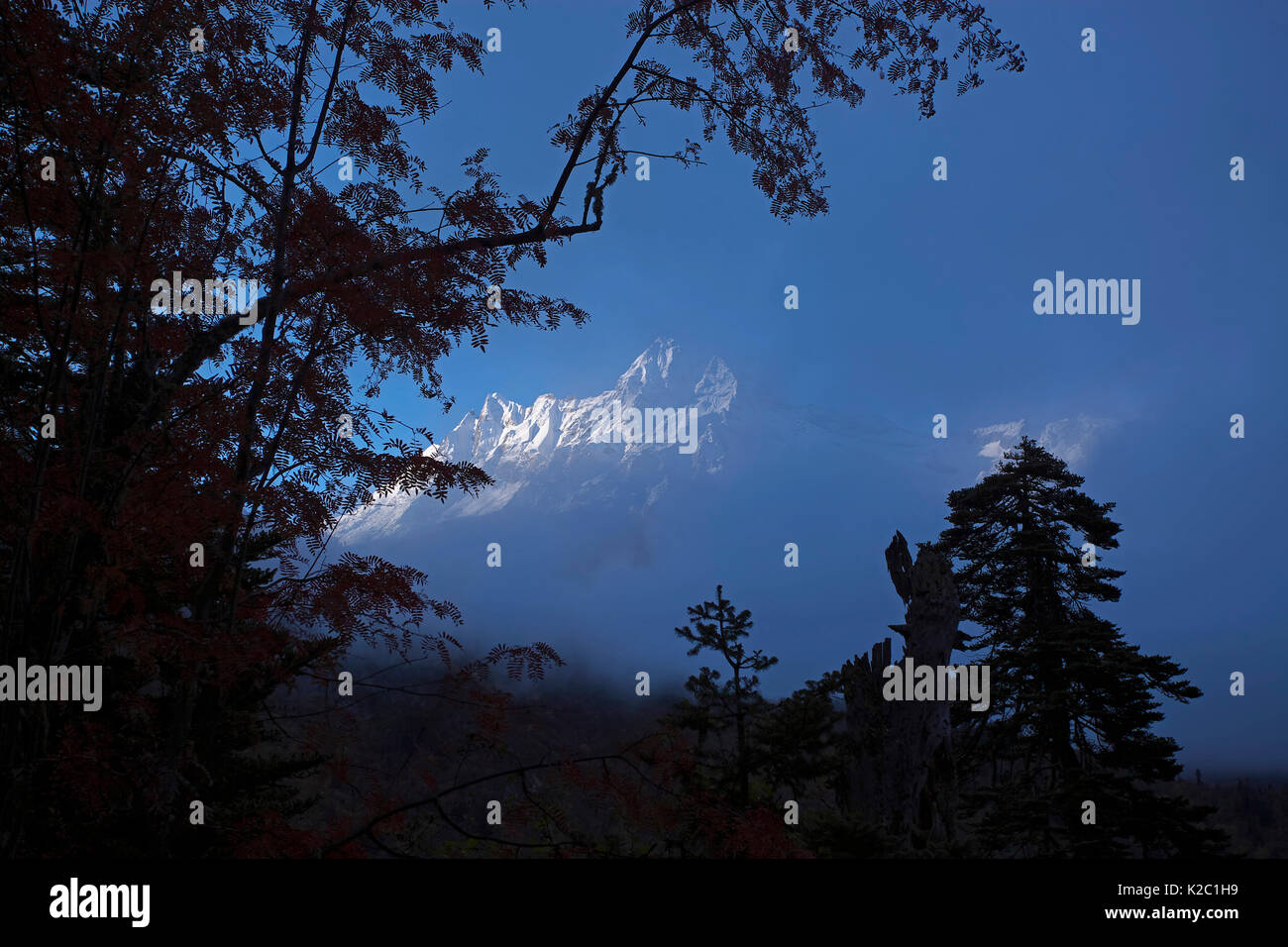 Duoxiongla Pass at twilight, Mount Namjagbarwa, Yarlung Zangbo Grand ...