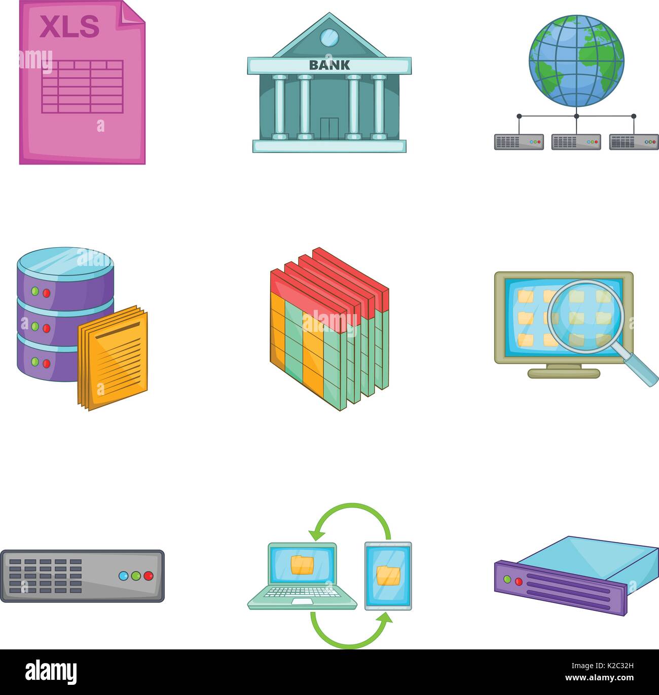 Bankroll icons set, cartoon style Stock Vector Image & Art - Alamy