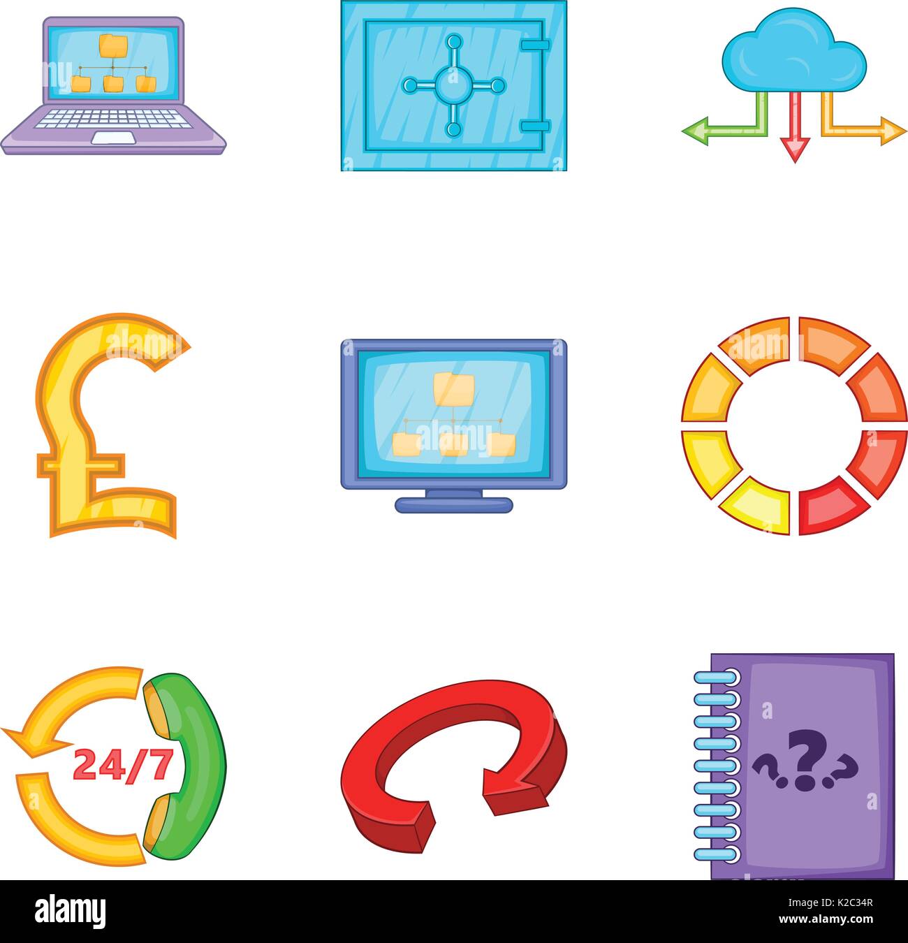 Storing money icons set, cartoon style Stock Vector Image & Art - Alamy
