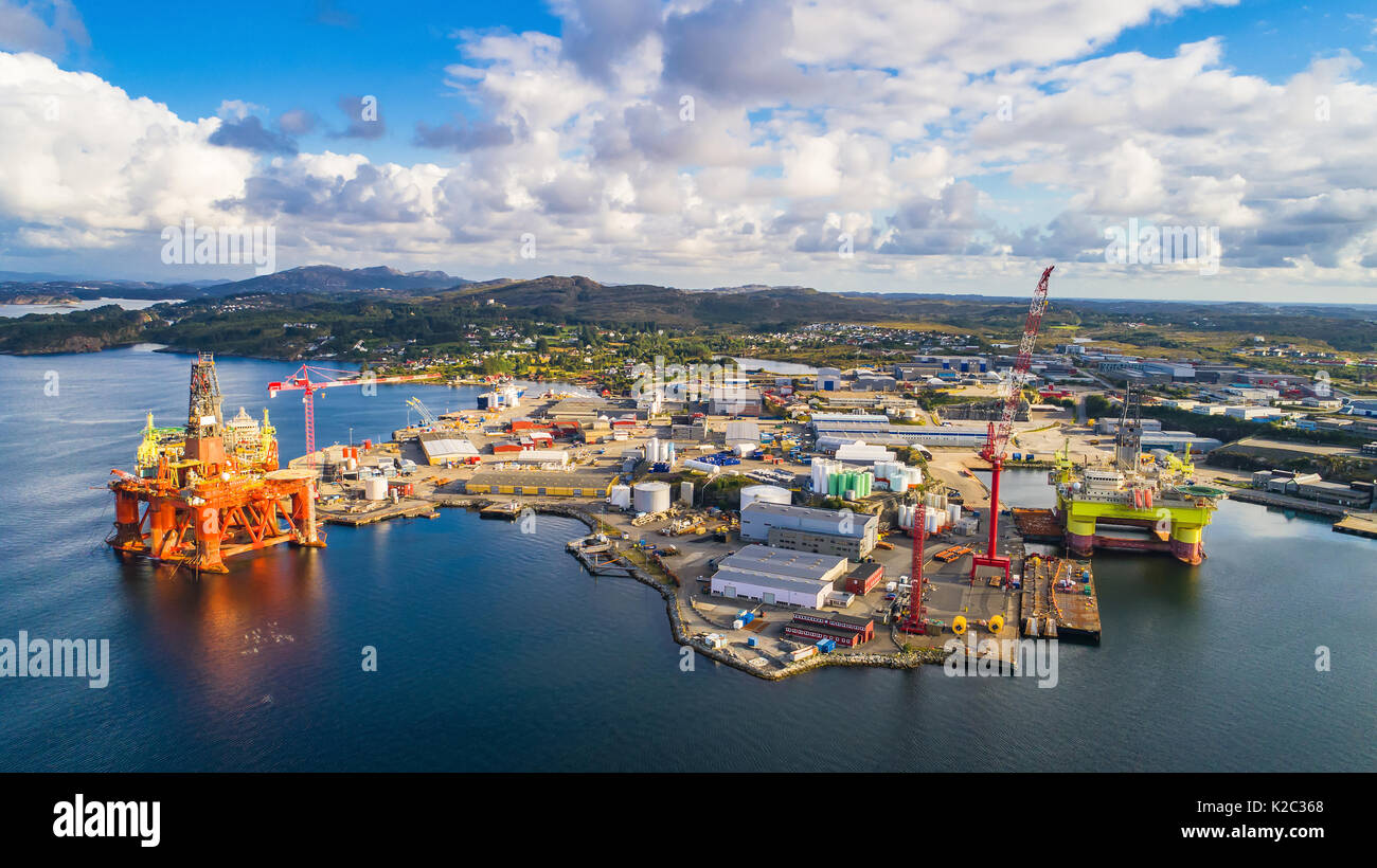 Oil platforms under maintenance near Bergen, Norway Stock Photo - Alamy