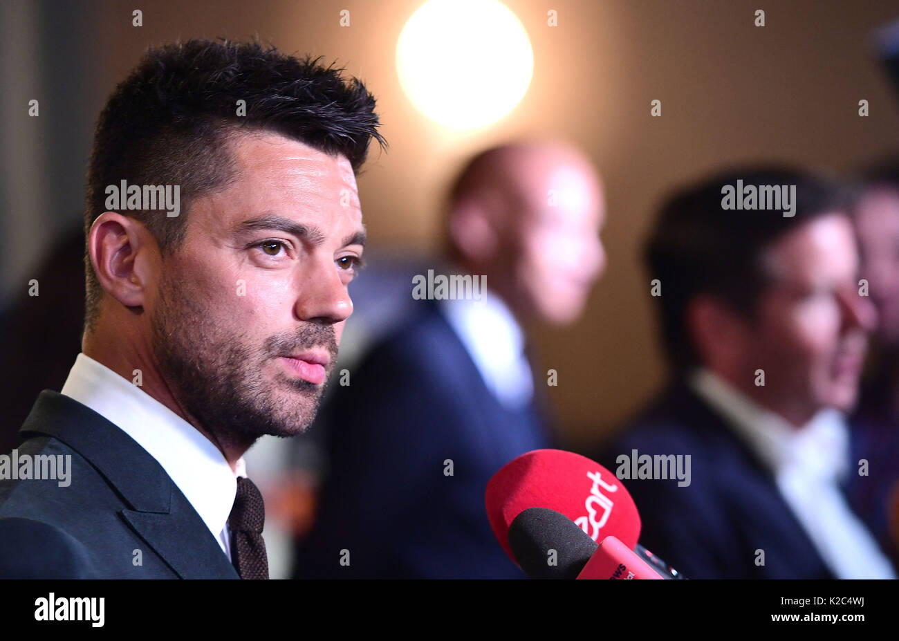 (left to right) Dominic Cooper, Jake Fairbrother and Simon West, at the ...