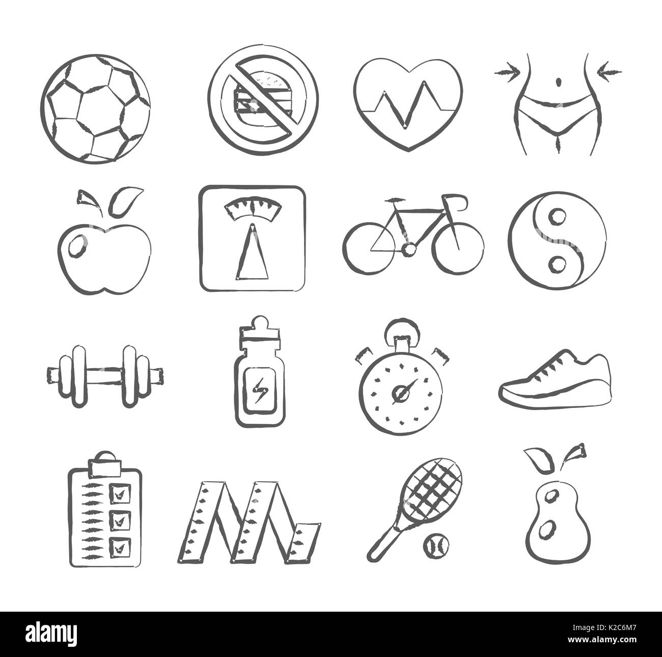 Health and Fitness doodle icons Stock Vector Image & Art - Alamy