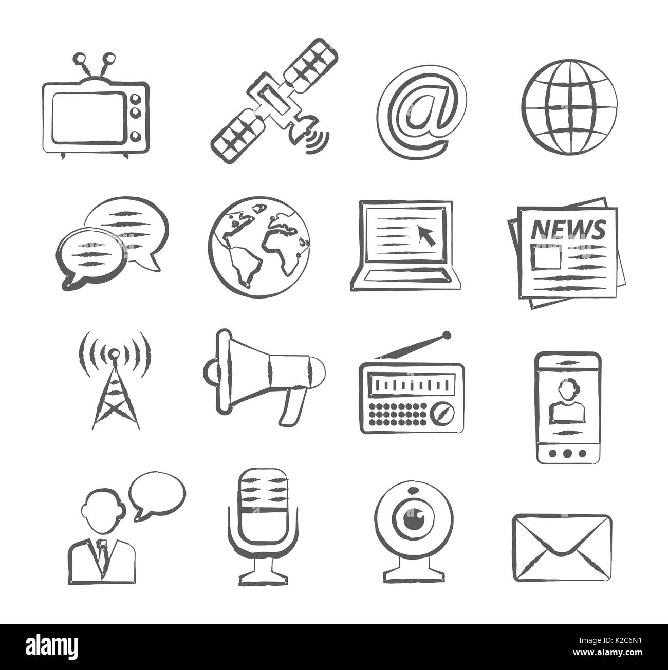 Social media icons sketch hi-res stock photography and images - Alamy