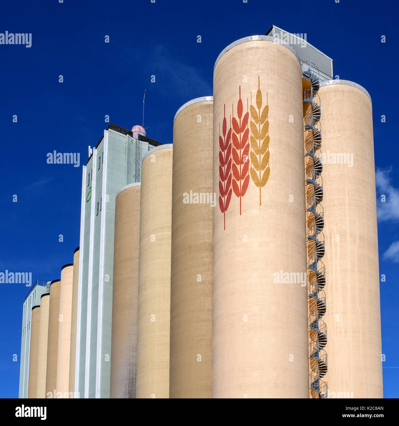 Silos in Södertälje Harbour, Sweden Stock Photo - Alamy
