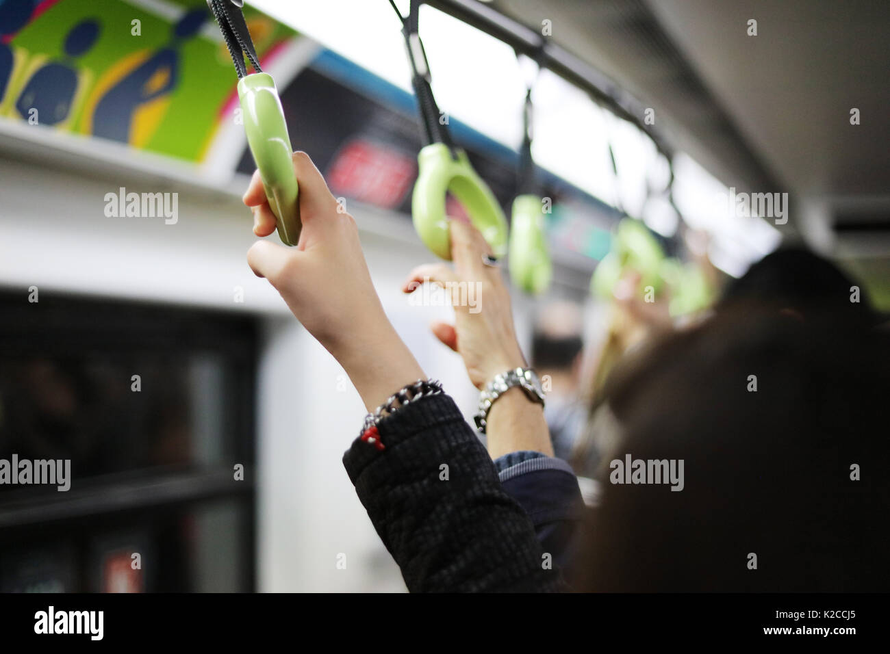 Line H. Buenos Aires, ARGENTINA. 30TH AGUST. Hands holding while ...