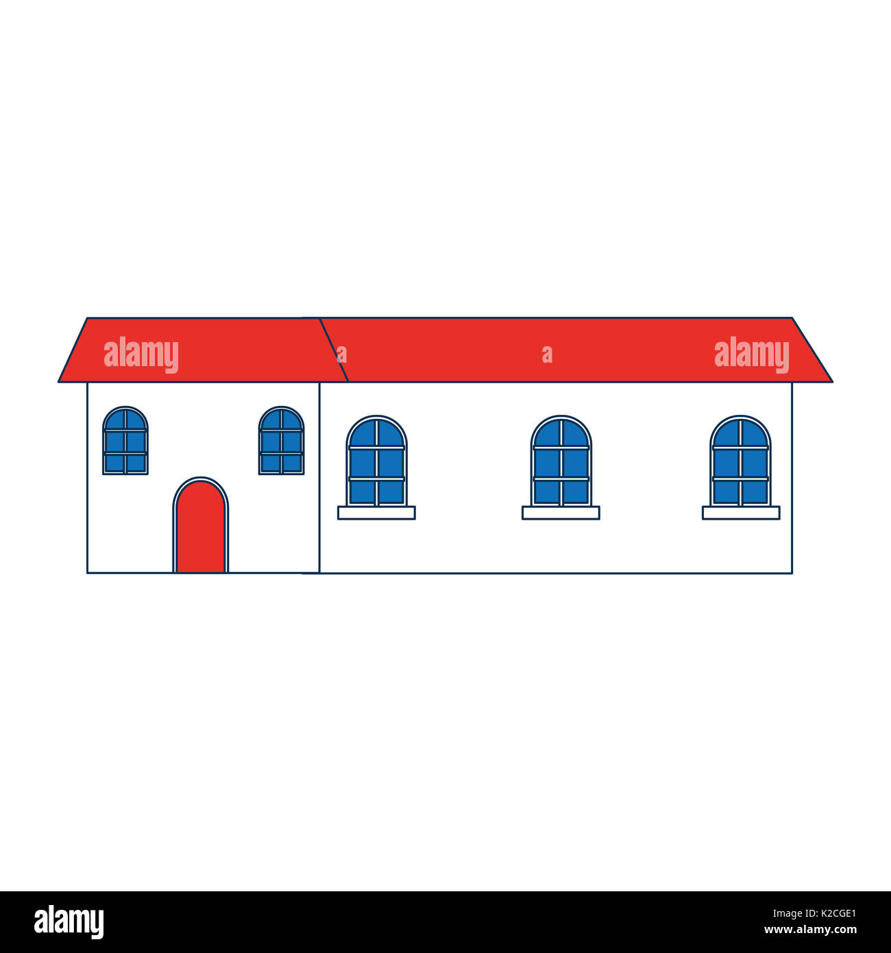 modern house icon over white background colorful design vector ...