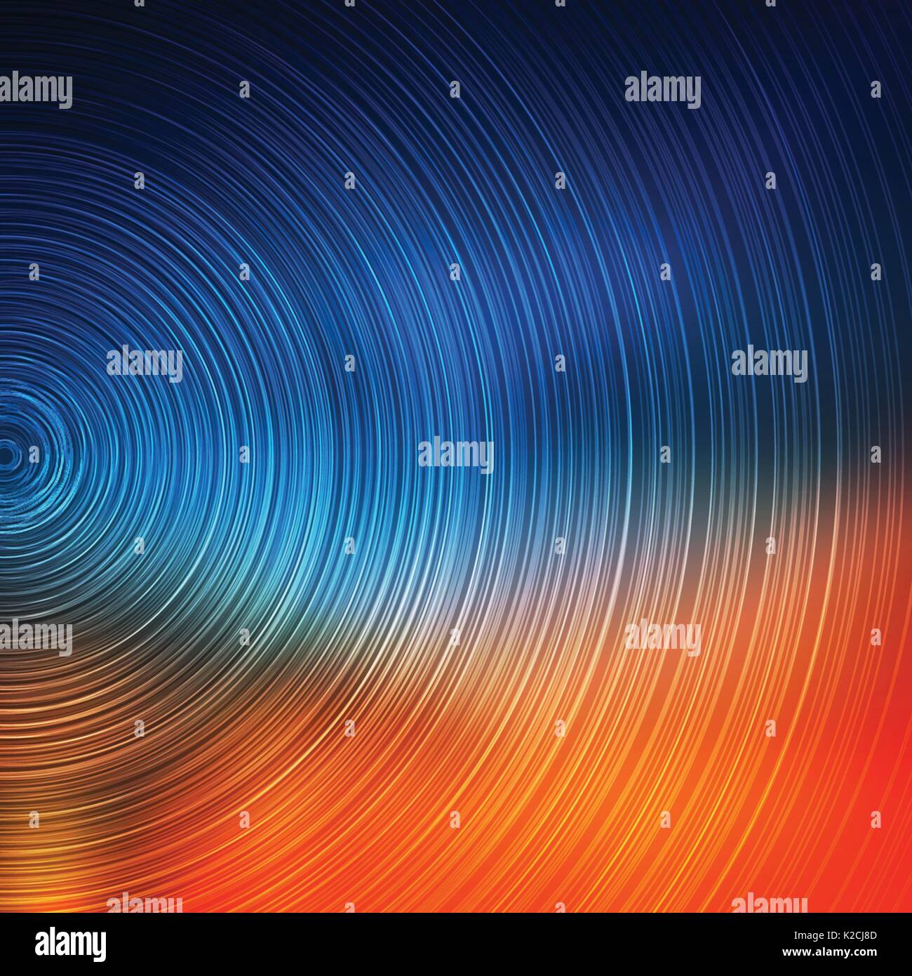 Abstract Colorful Concentric Circles Pattern on Blurred Background ...