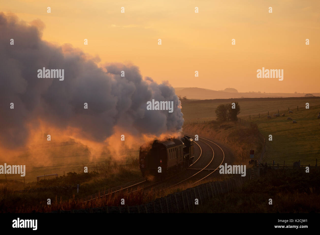 Steam engine 45690 Leander passing Clapham (Yorkshire) running from ...