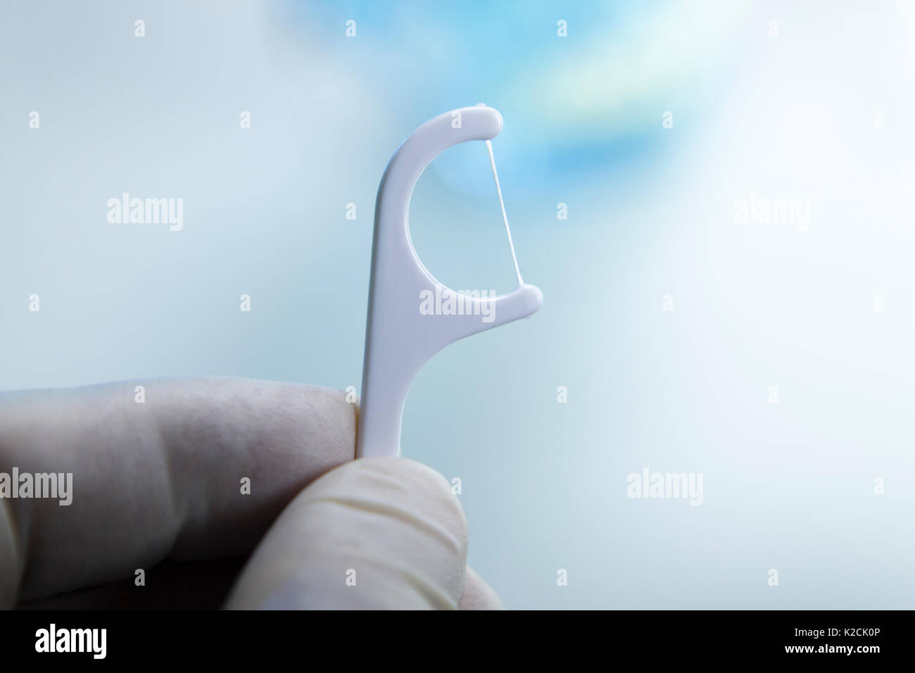 Dental teeth interdental floss to clean in between each tooth Stock ...