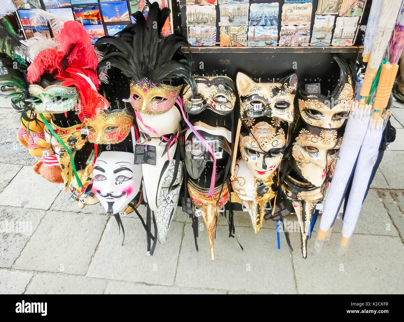 Venice, Italy - May 04, 2017: Vendors stands - profitable and popular form of sales traditional ...