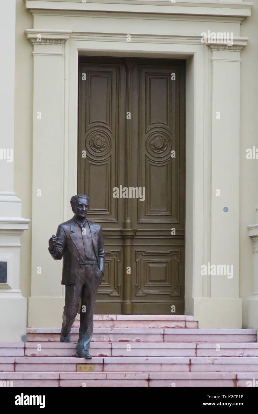 Statue of Albert Szent-Györgyi at entrance to university in Szeged ...