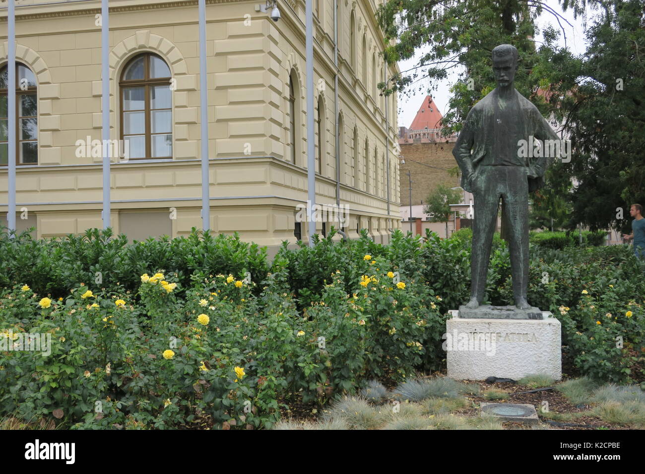 Statue of Attila Jozsef, the best known of the modern Hungarian poets ...