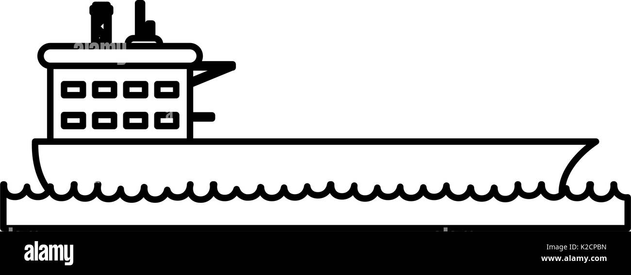 cargo ship icon image vector illustration design black line Stock ...
