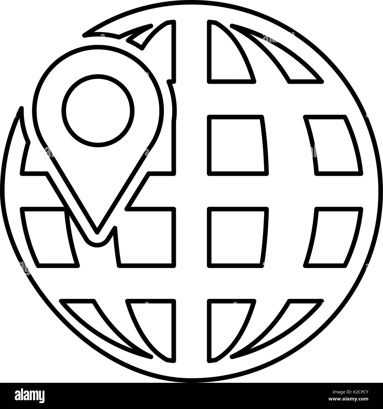 Earth globe diagram gps Black and White Stock Photos & Images - Alamy