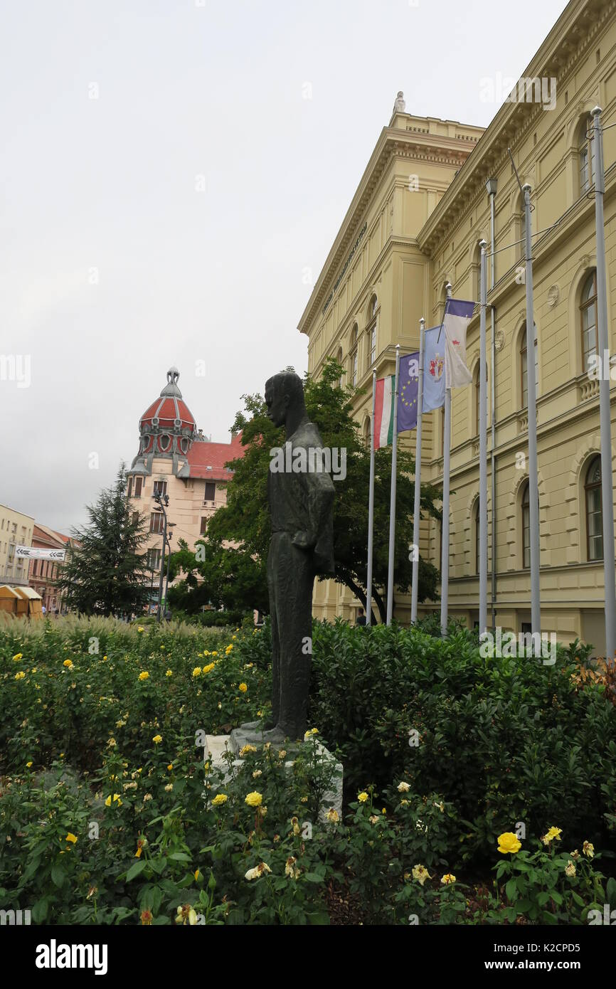 Statue of Attila Jozsef, the best known of the modern Hungarian poets ...