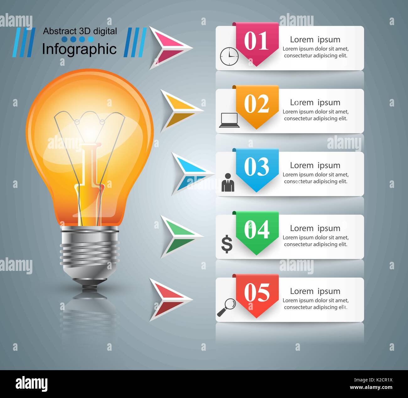 Infographic design. Bulb, Light icon Stock Vector Image & Art - Alamy