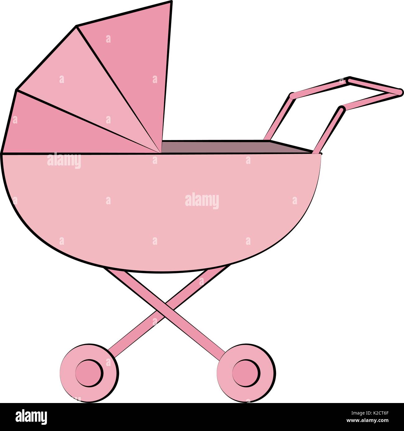 Toddler girl in baby stroller diaper Stock Vector Images - Alamy