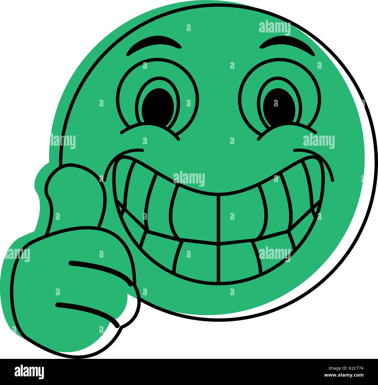 happy thumb up emoji instant messaging icon image Stock Vector Image ...