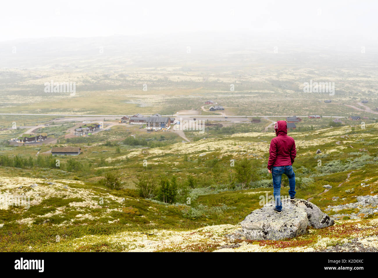 Back young woman looking view hi-res stock photography and images - Alamy