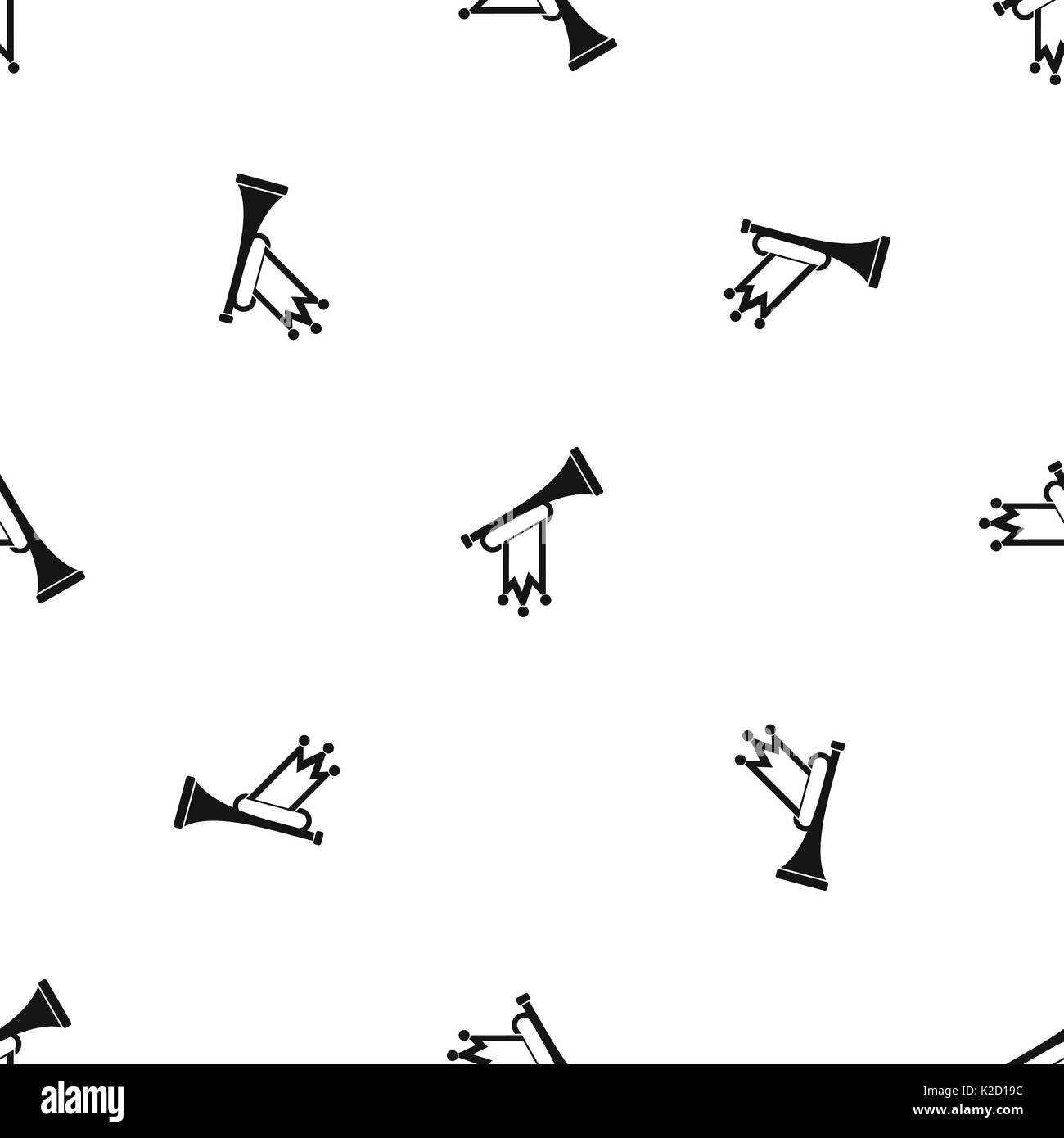 Trumpet with flag pattern seamless black Stock Vector Image & Art - Alamy