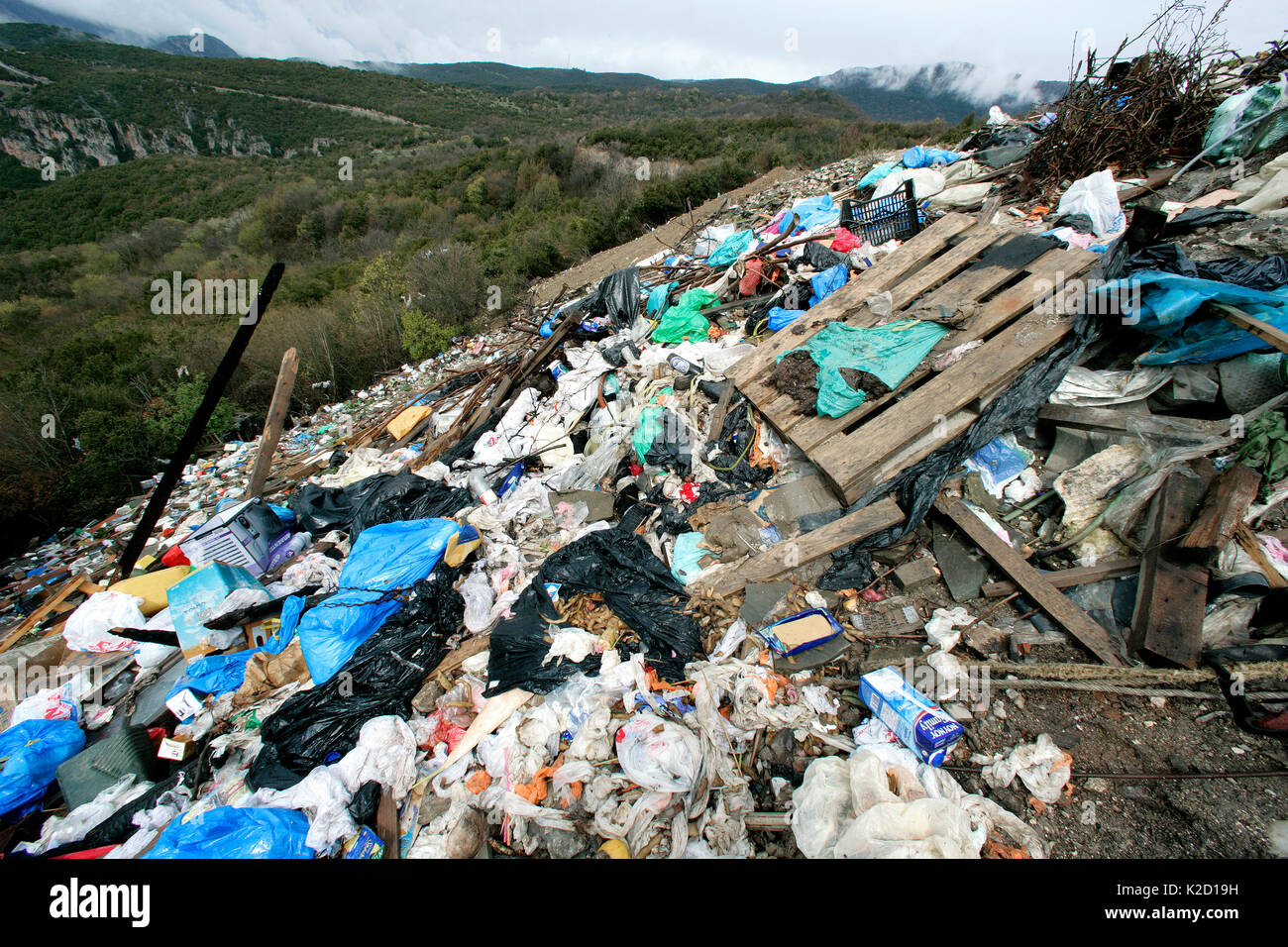 Open-air dump located right outside the small village of Small Papigo ...