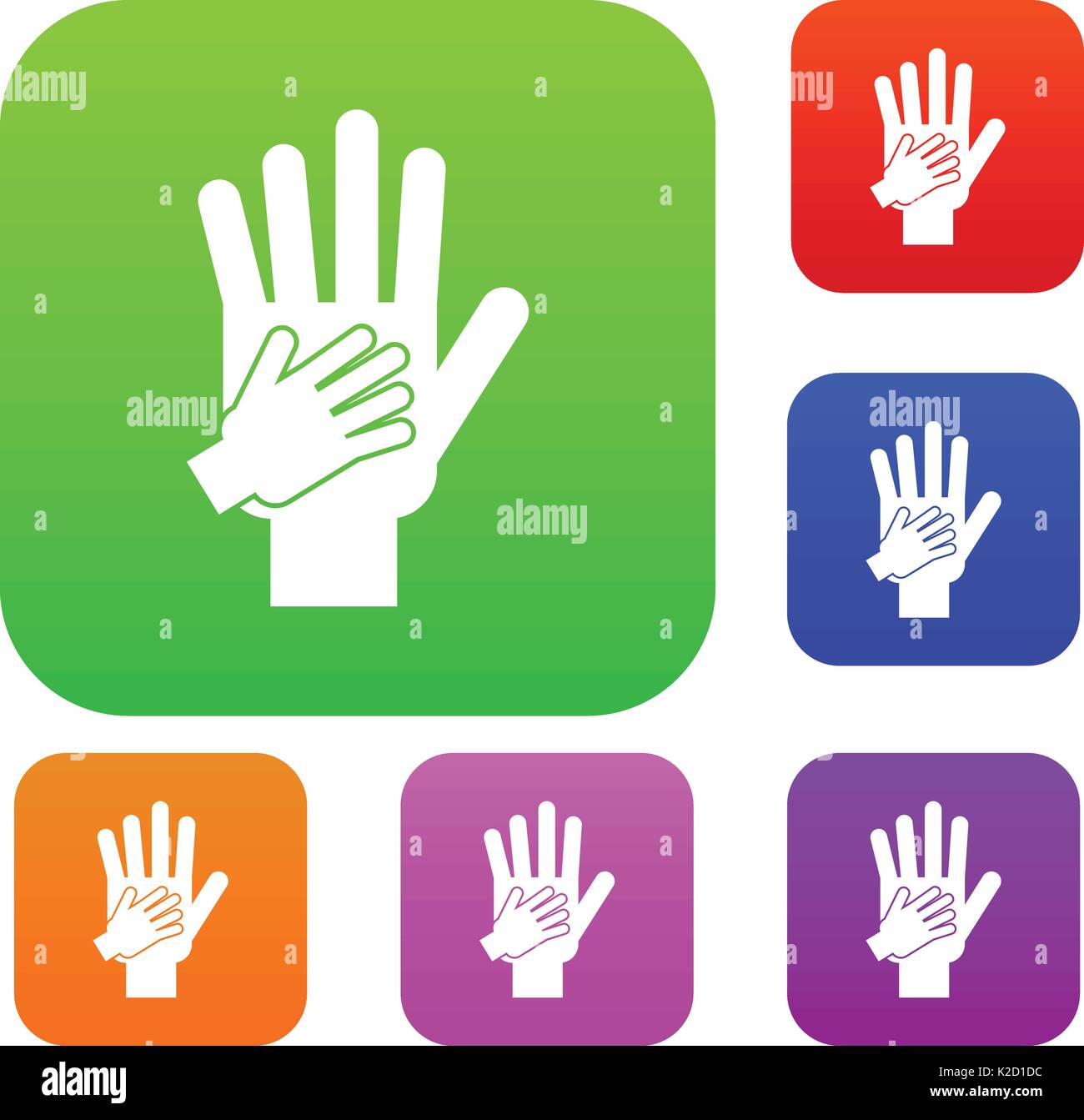 Parent and child hands together set collection Stock Vector Image & Art ...