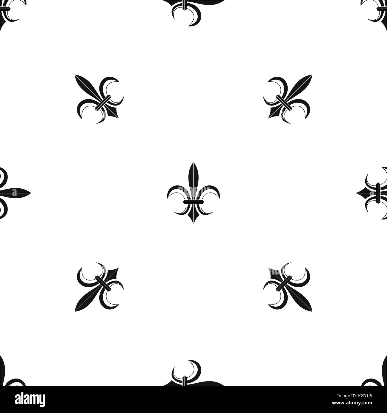 Lily heraldic emblem pattern seamless black Stock Vector Image & Art ...