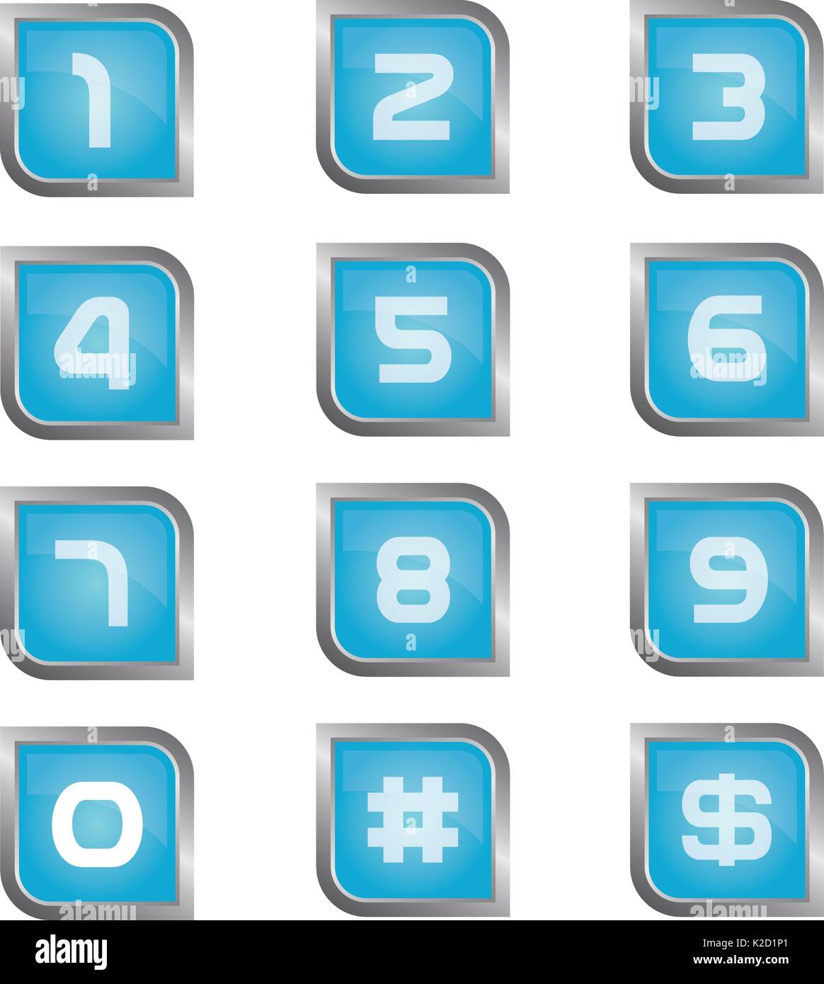 Number Icon Set Stock Vector Image & Art - Alamy