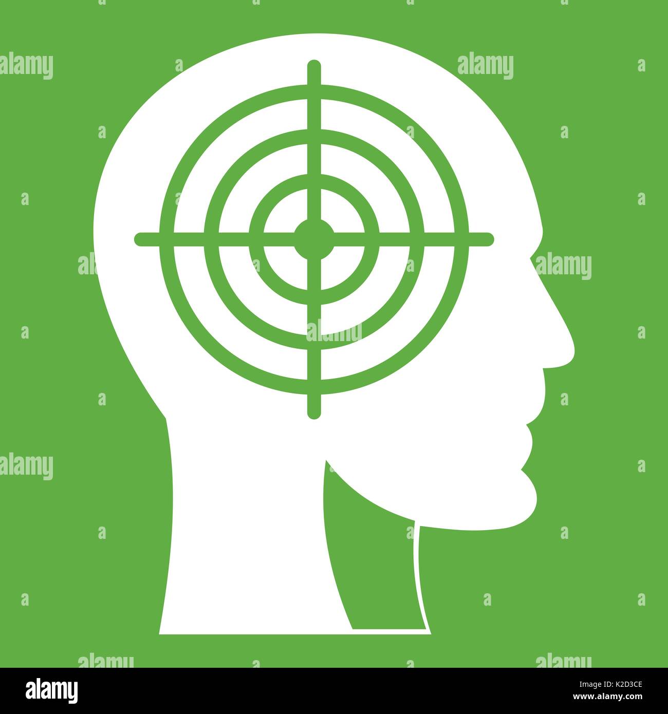 Crosshair in human head icon green Stock Vector Image & Art - Alamy