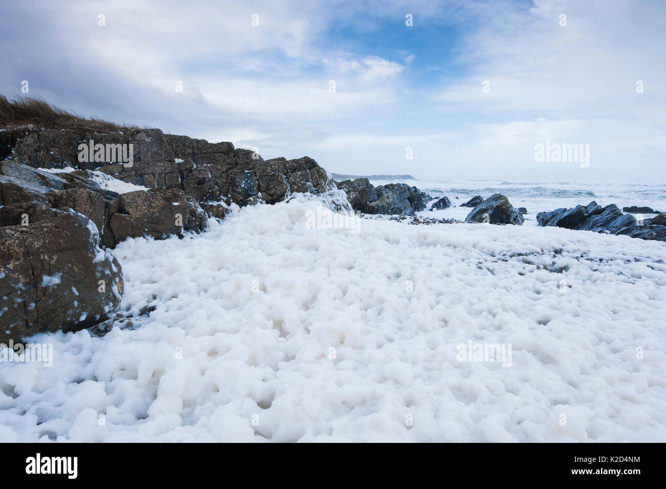 Spume on beach at saligo bay hi-res stock photography and images - Alamy