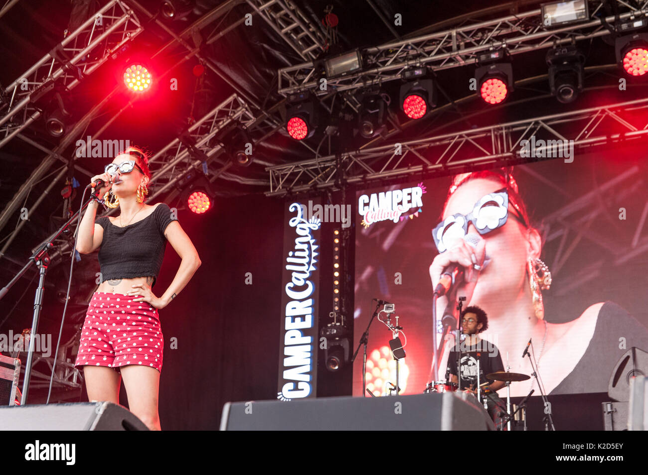 Barbarellas Bang Bang play Lakeside Stage at Camper Calling Stock Photo ...