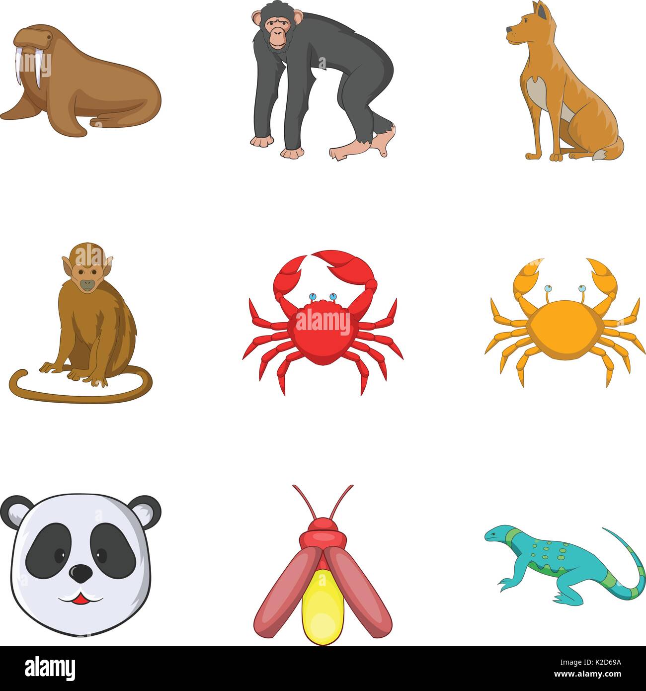 Monkey icons set, cartoon style Stock Vector Image & Art - Alamy