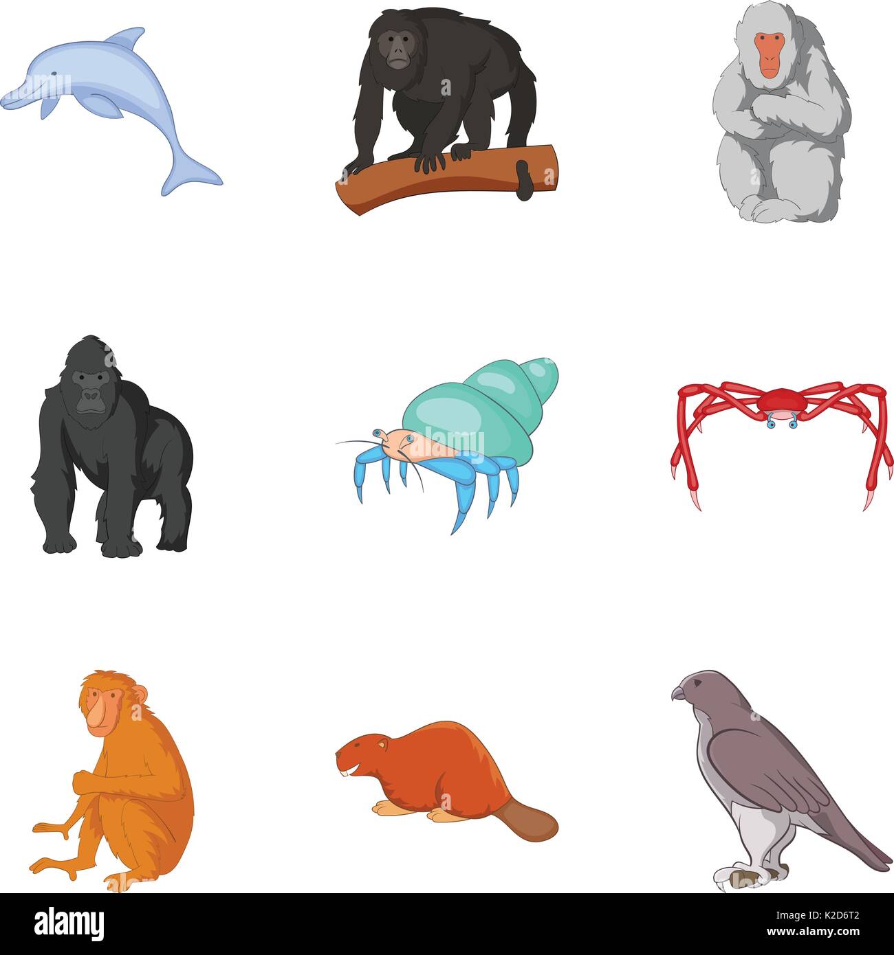Ape icons set, cartoon style Stock Vector Image & Art - Alamy