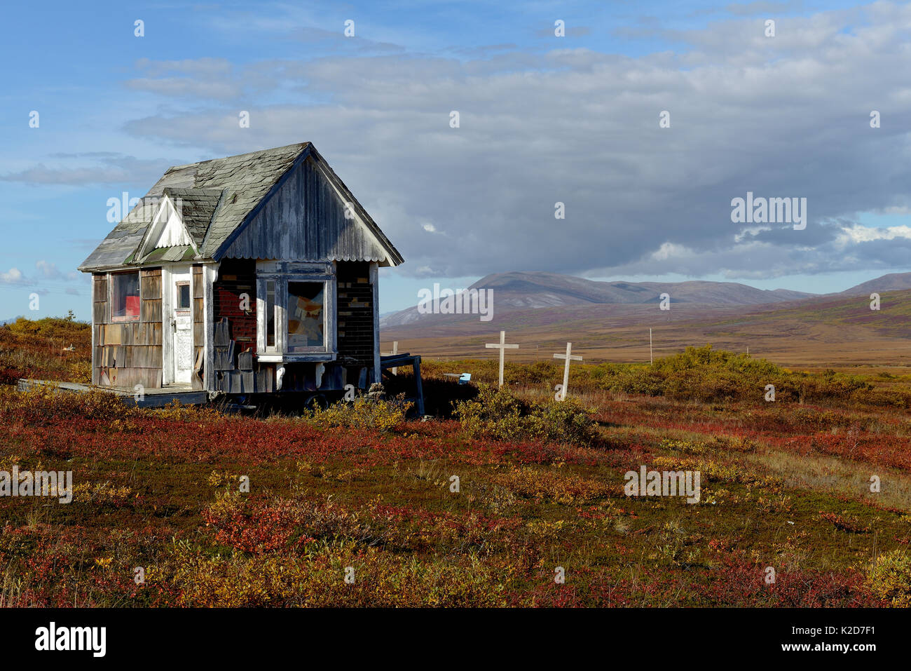 House on the bering sea coast on the tundra hi-res stock photography ...