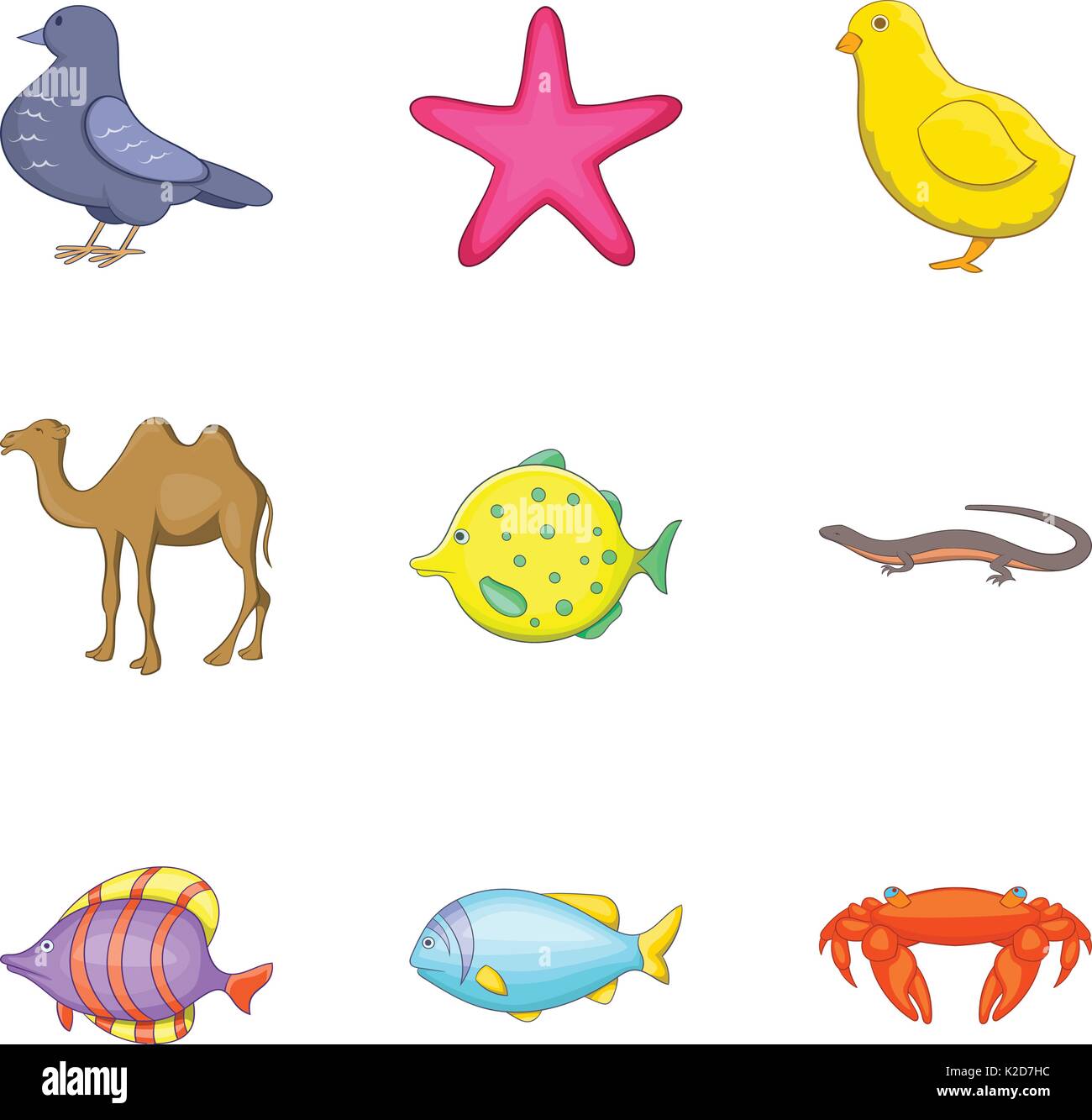 Pisces icons set, cartoon style Stock Vector Image & Art - Alamy