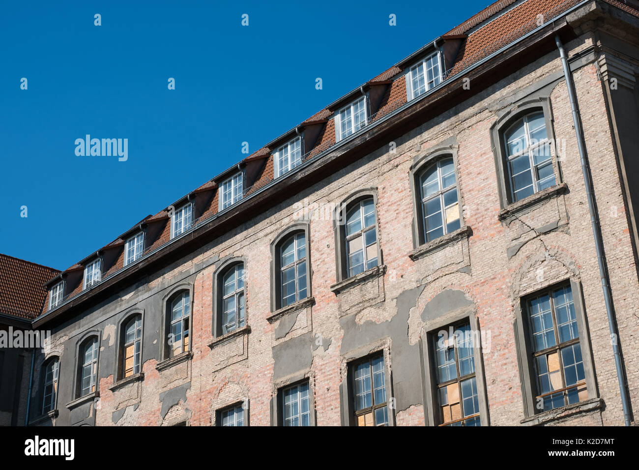 old building exterior in Berlin before restoration - damaged facade ...