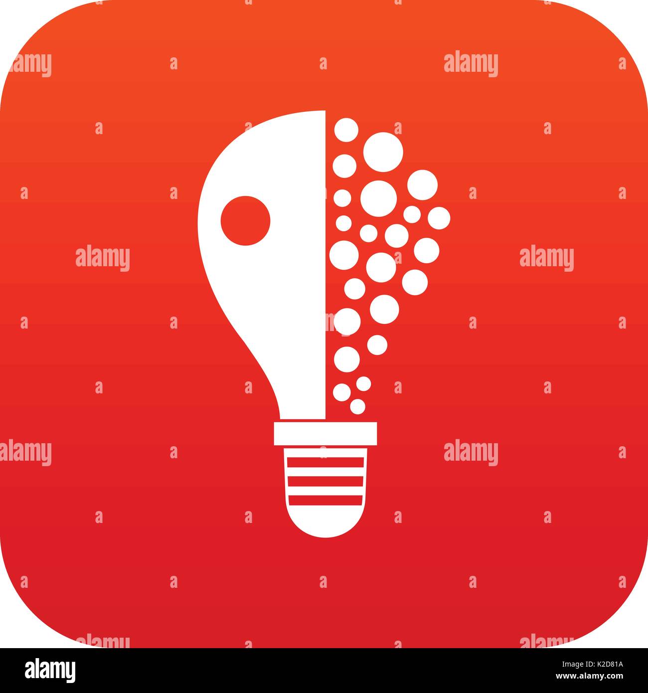 Light bulb icon digital red Stock Vector Image & Art - Alamy