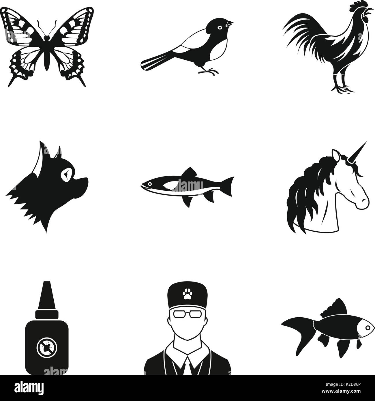 Animal care icons set, simple style Stock Vector Image & Art - Alamy